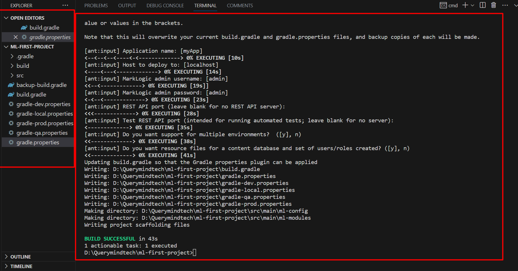 Set up MarkLogic project with ML-Gradle - Querymindtech